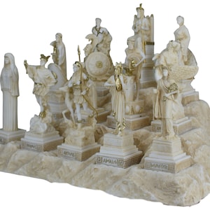 SET Twelve Greek Roman Olympian Gods Statue Sculpture Pantheon Figure ...