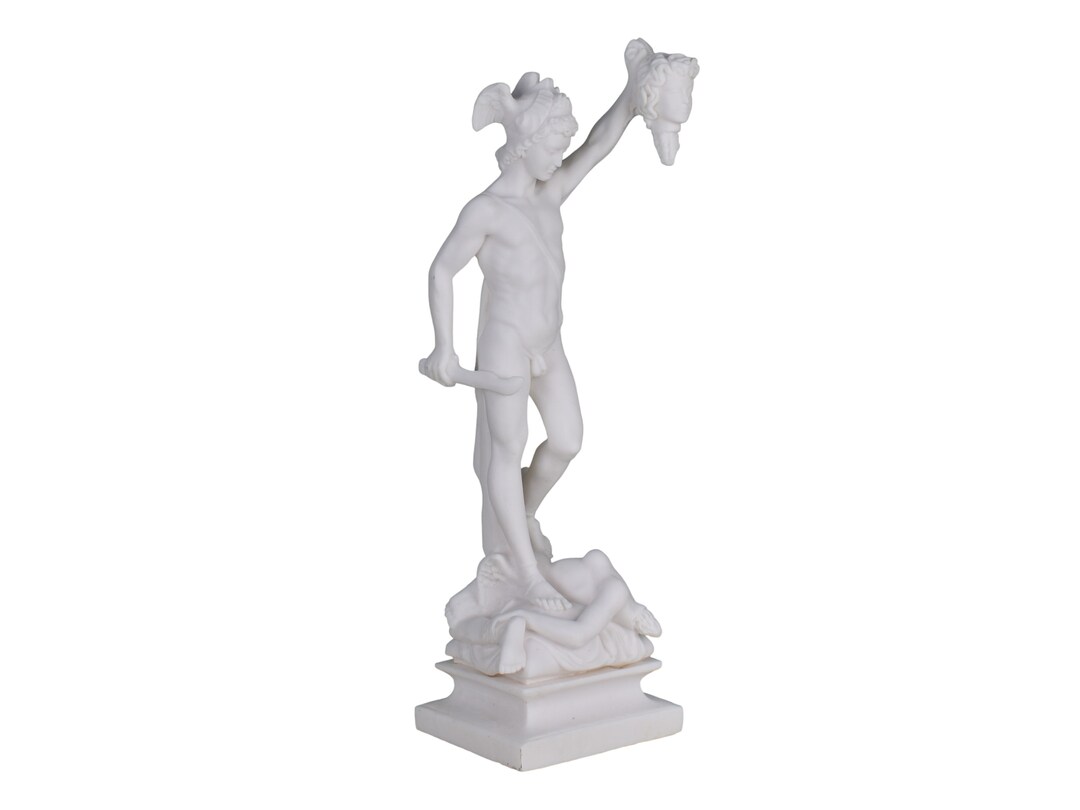 Perseus With the Head of Gorgon Medusa Cast Marble Museum Copy Statue ...