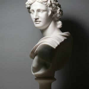 APOLLO Greek Roman God Bust Head Statue Cast Marble Sculpture - Etsy
