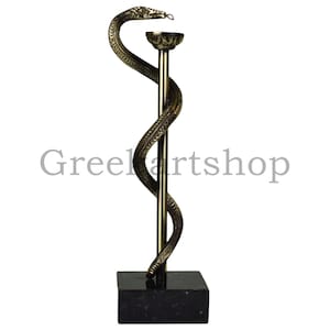 Rod Snake of Asclepius Symbol of Medicine Bronze Art Sculpture Doctor ...