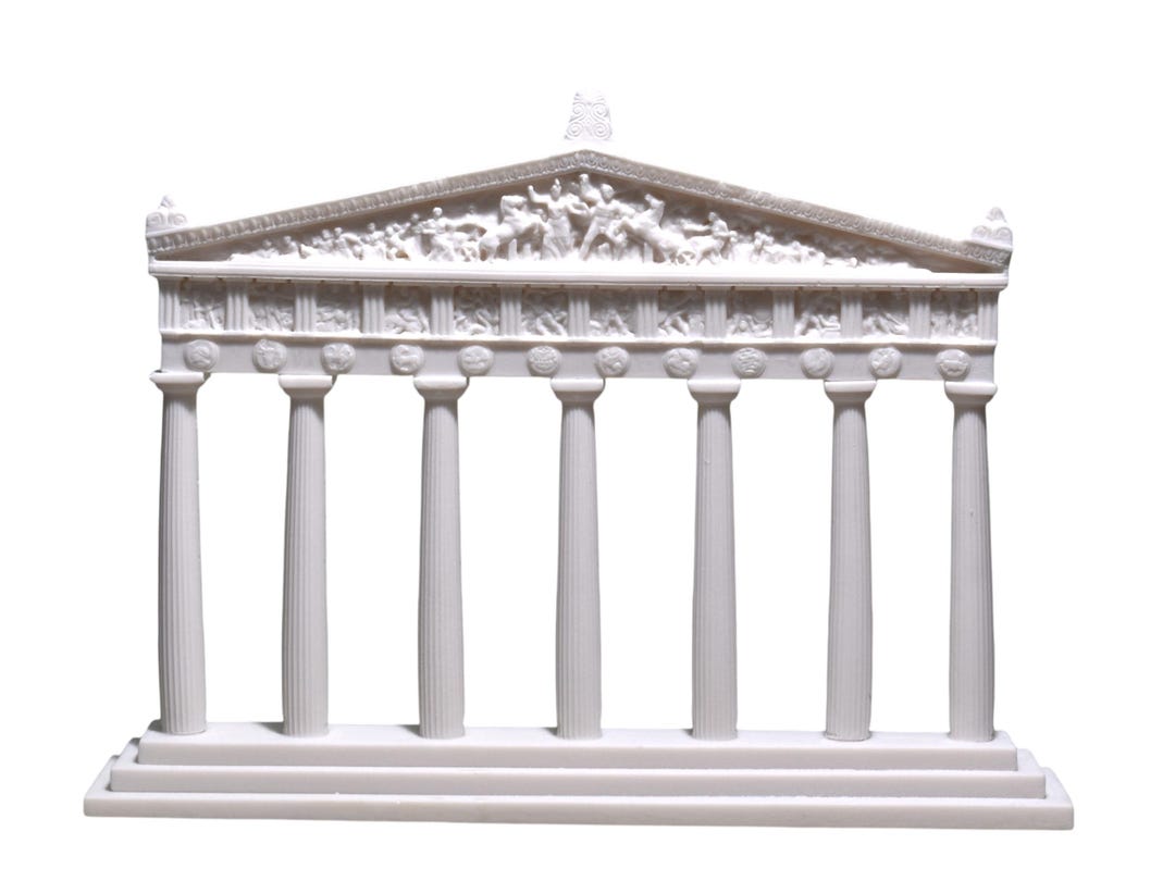 Parthenon Acropolis Ancient Greek Temple Athens Cast Marble Statue ...
