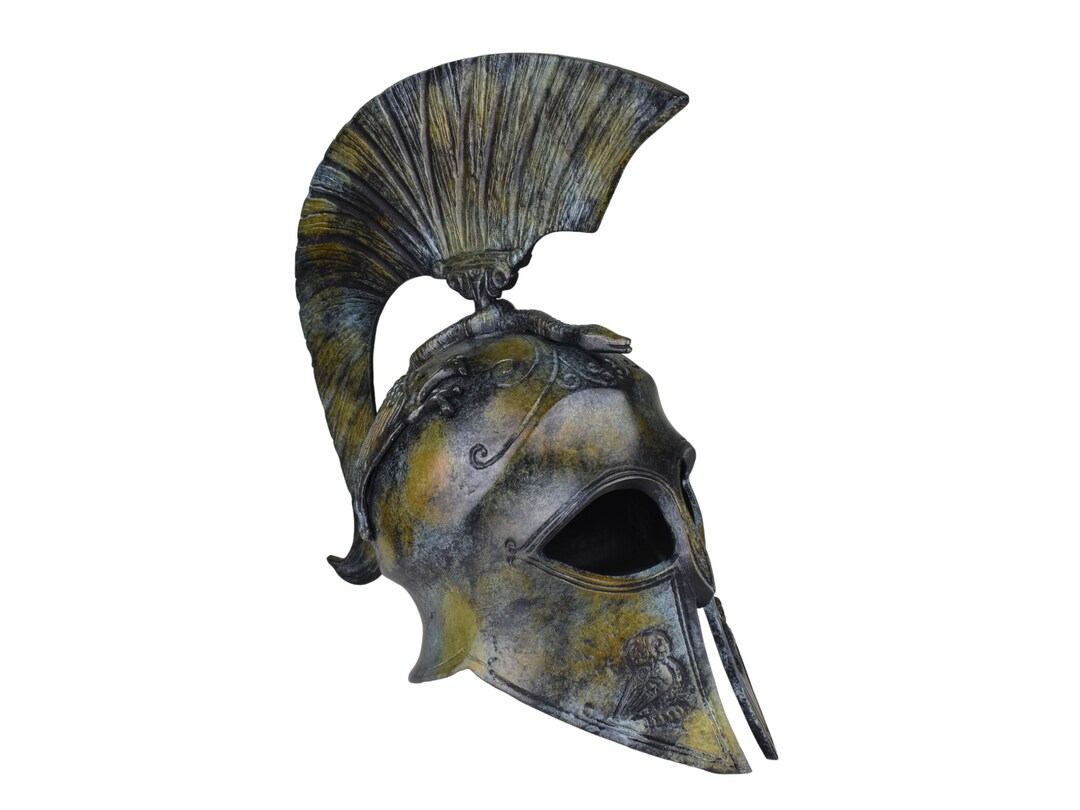 Ancient Greek Helmet With Snake and Griffin Real Bronze Metal Art ...