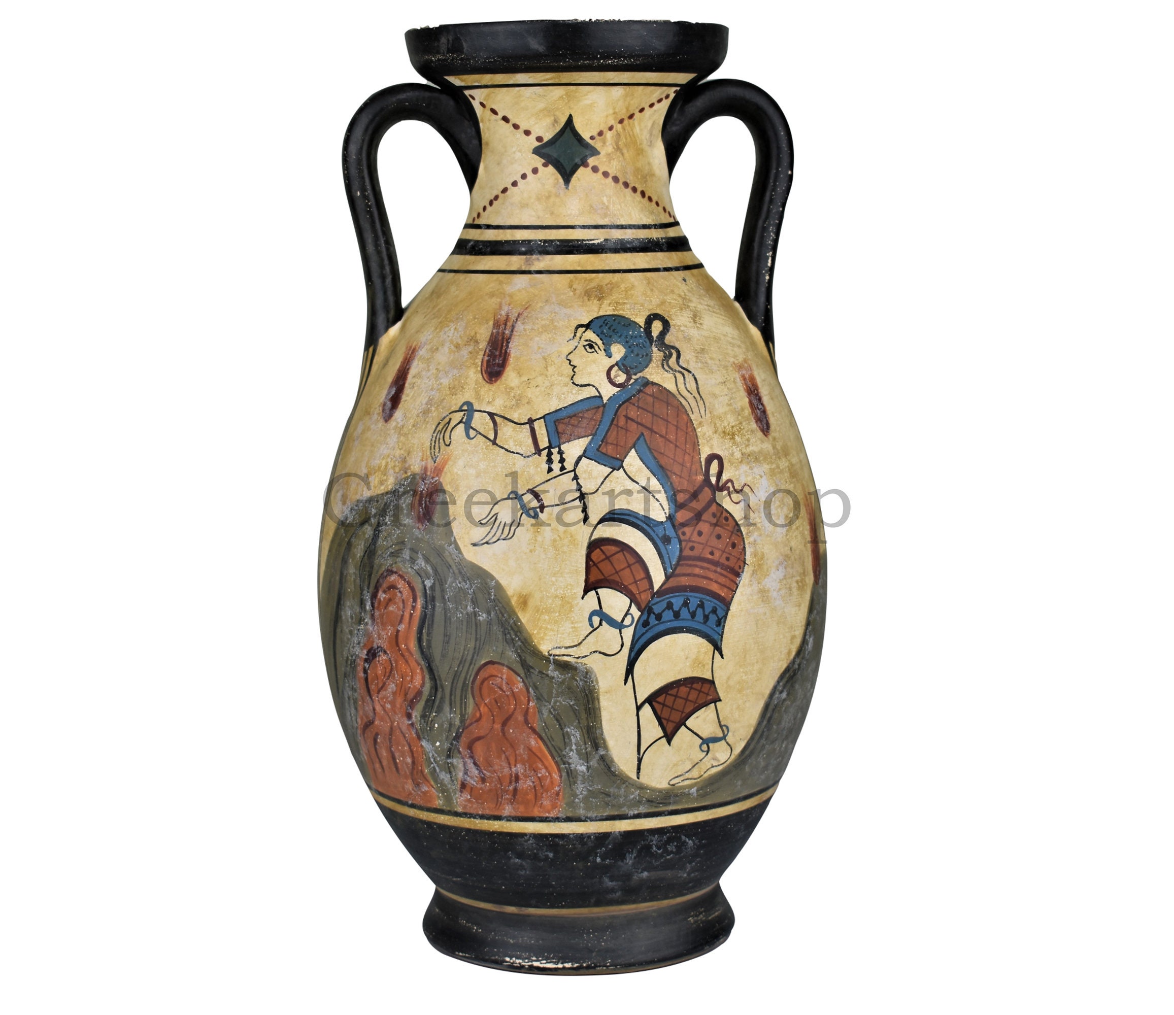 Girl Gathering Saffron Crocus Flowers