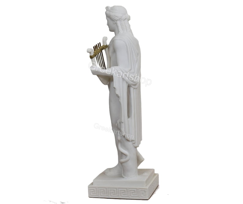 Apollo With Lyre Greek Roman Olympian God Sculpture Statue Cast Marble ...