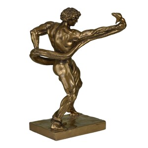 Athlete Wrestling With a Python Snake Nude Male Greek Cast Marble ...
