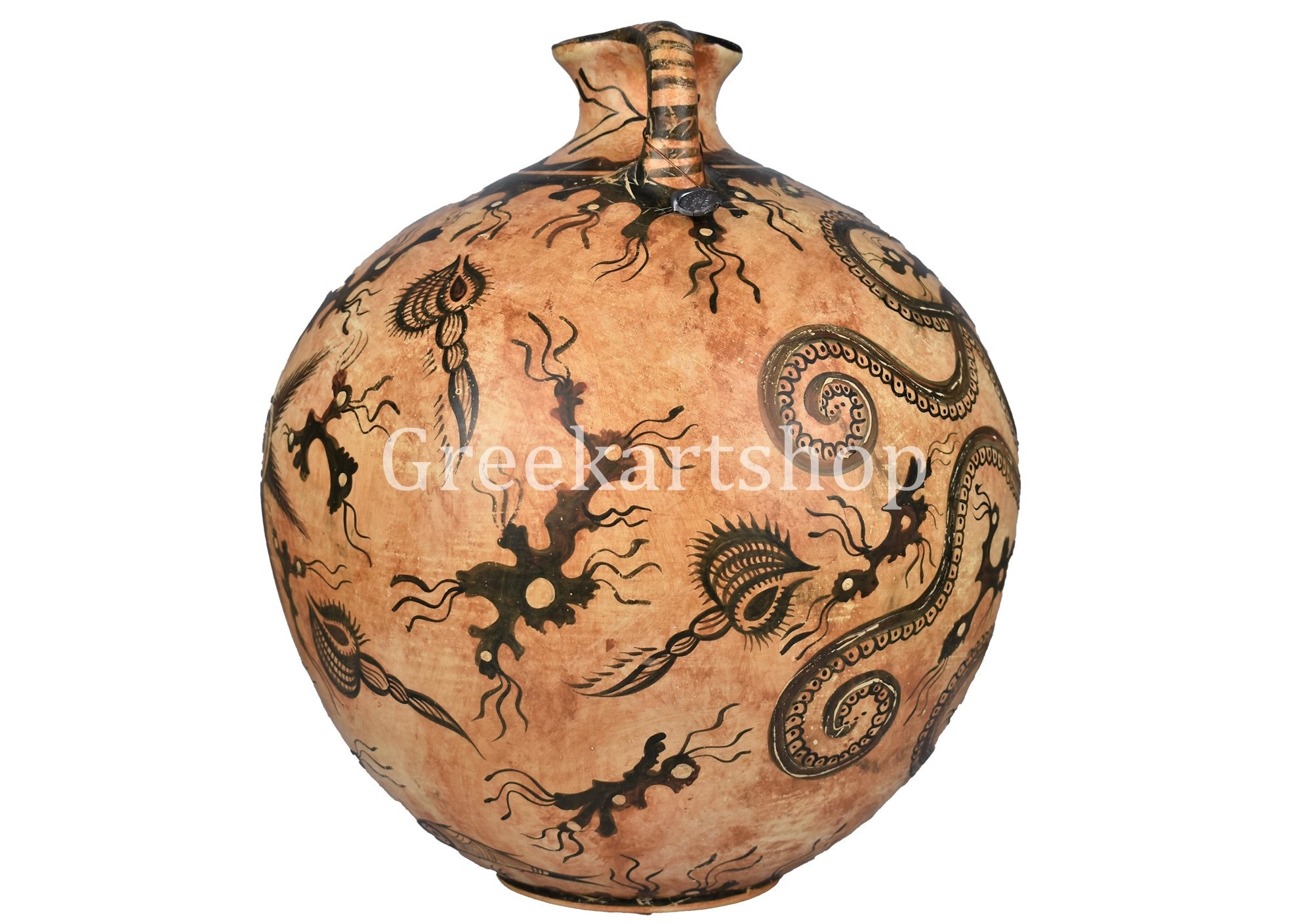 Octopus Flask Vase Minoan Marine Style Pottery Knossos Museum Copy - Etsy