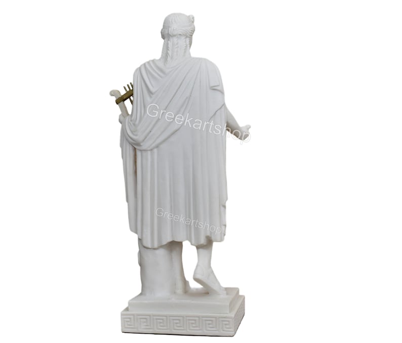 Apollo With Lyre Greek Roman Olympian God Sculpture Statue Cast Marble ...