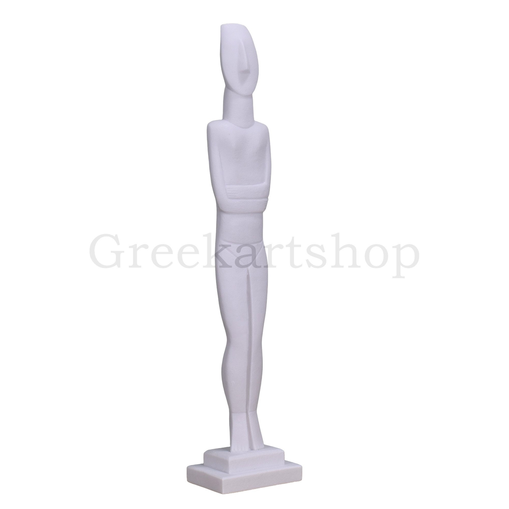 Cycladic Idol Figurine: Cast Marble Greek Statue, 23 Inches Home Decor ...