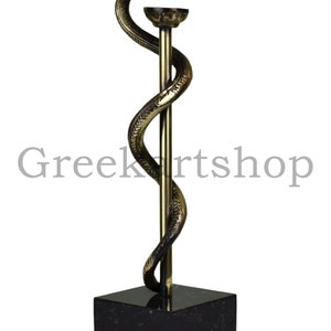 Rod Snake of Asclepius Symbol of Medicine Bronze Art Sculpture Doctor ...