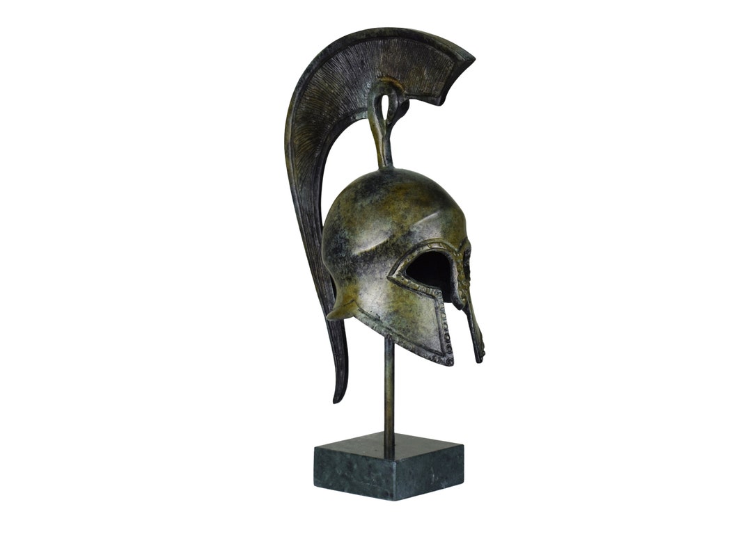 Ancient Greek Helmet Real Bronze Metal Art Sculpture Handmade in Greece ...