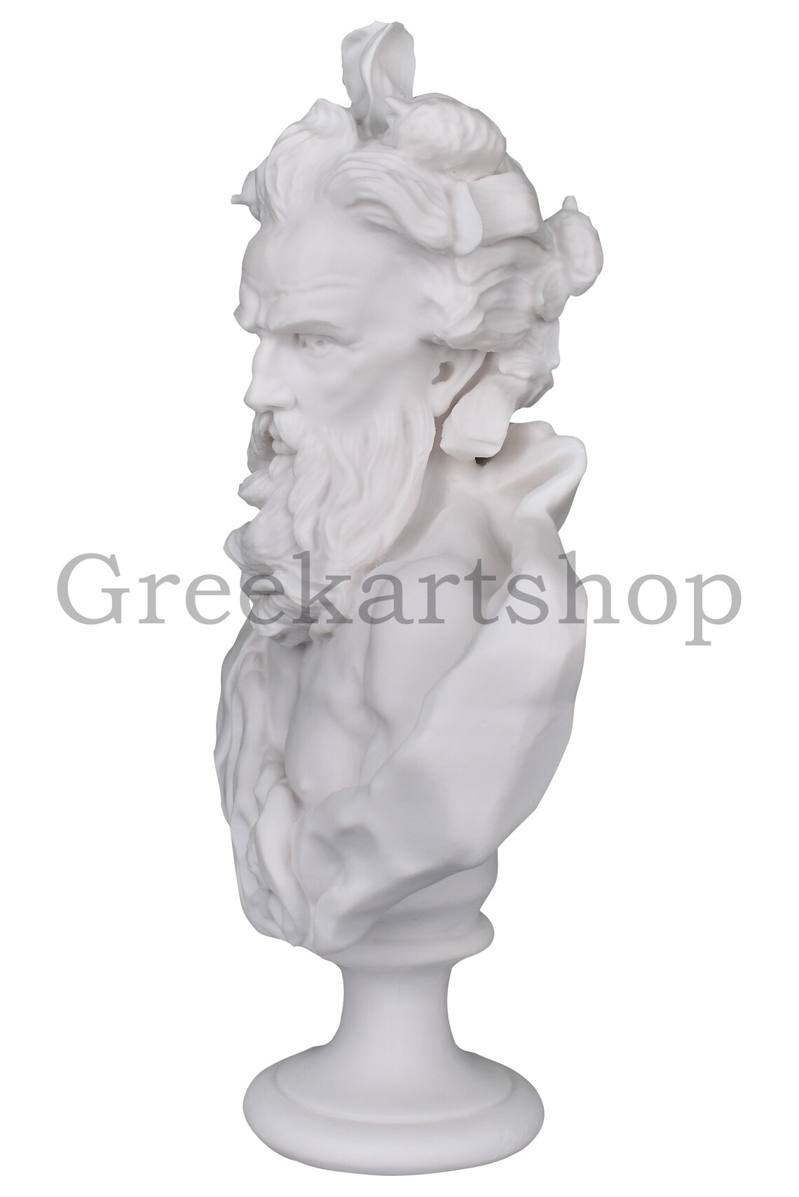 Neptune Poseidon Bust Head Greek God Statue Sculpture Cast Marble ...