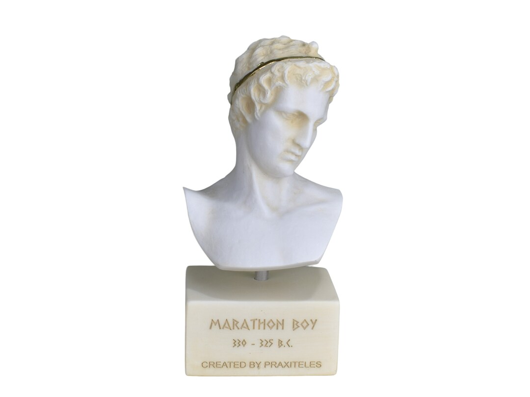 Marathon Boy Head Bust Greek Roman Statue Sculpture Museum Copy Cast ...