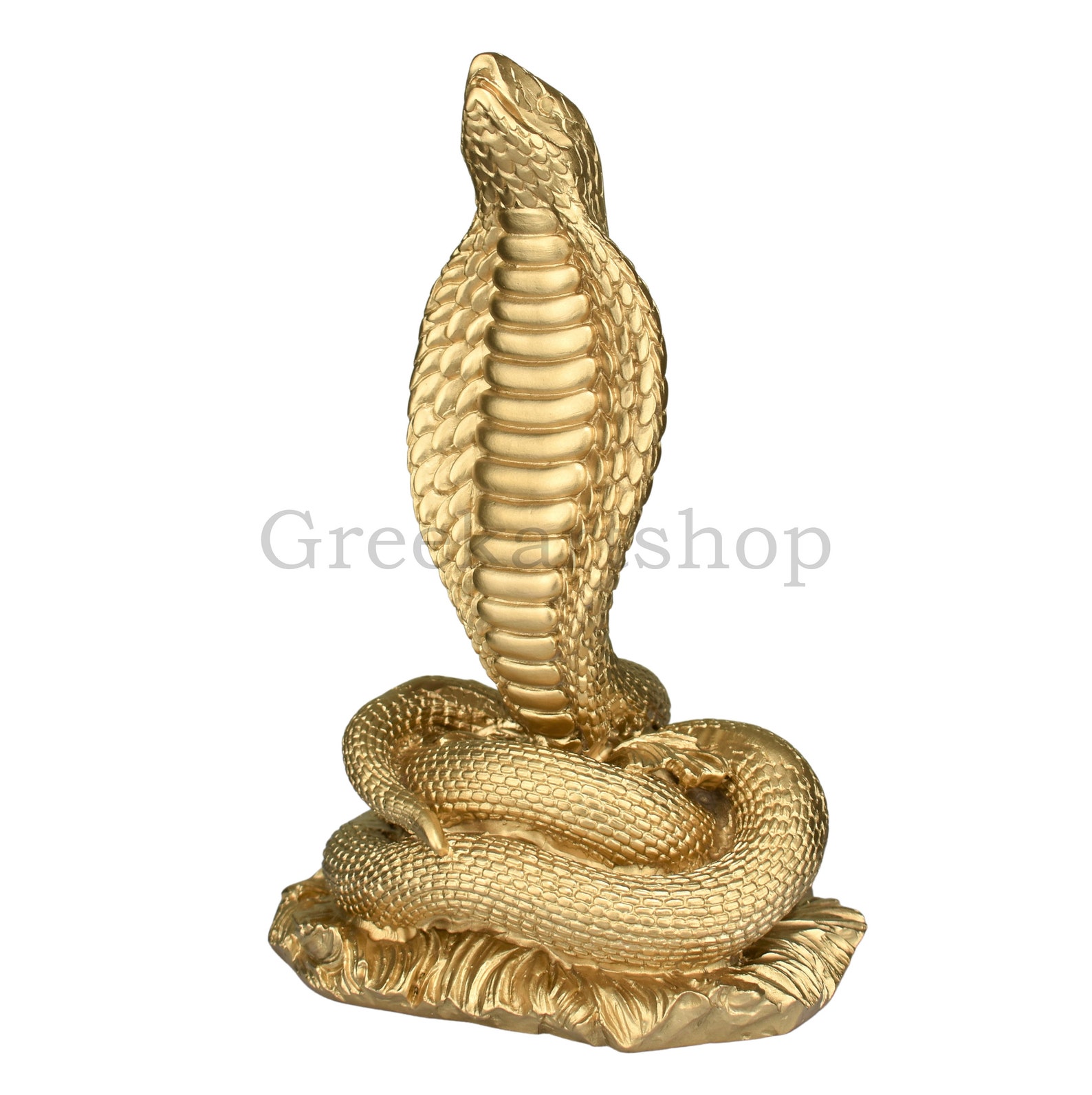 King Cobra Snake Serpent Statue Sculpture Cast Marble Gold - Etsy