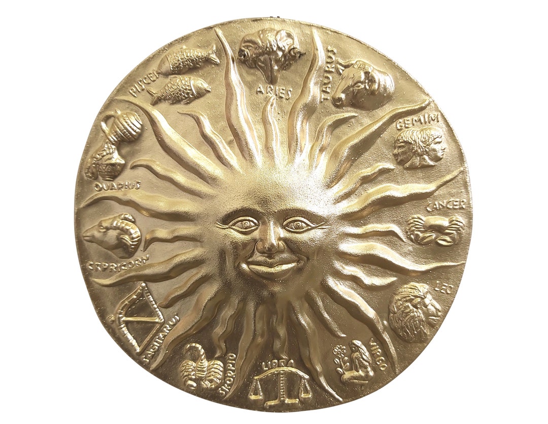 Zodiac Circle Sun Wheel Horoscopic Astrology Signs Ceramic Disc - Etsy