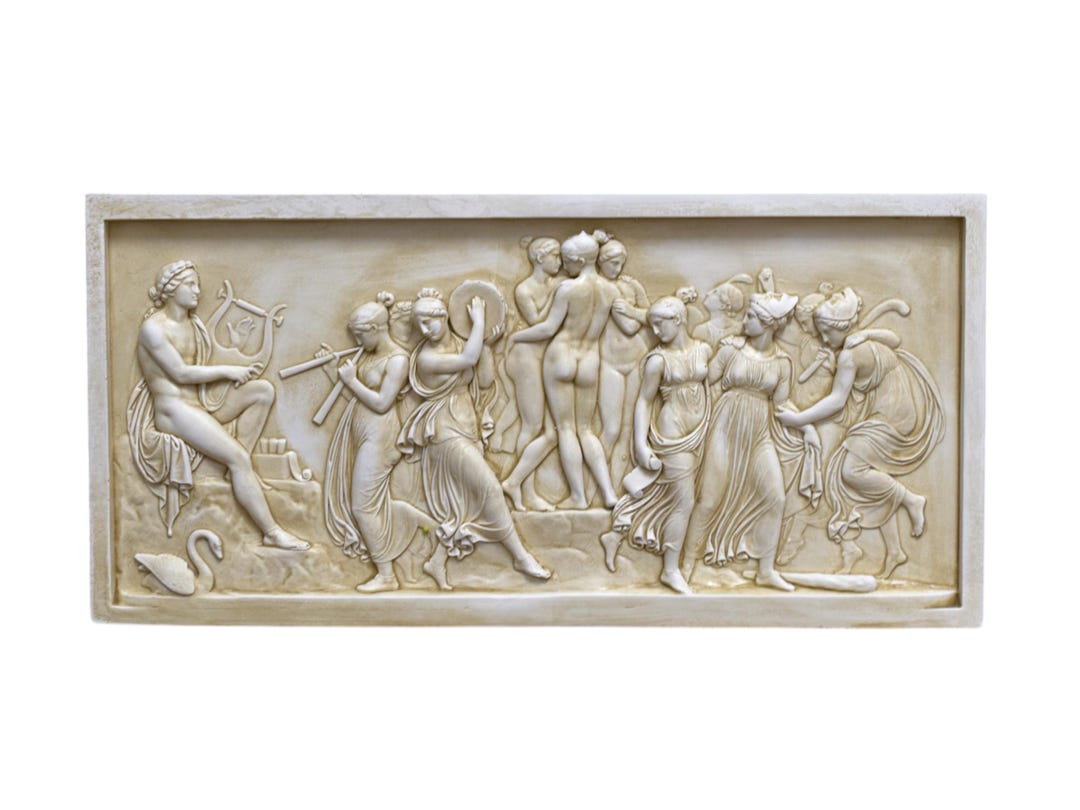 God Apollo Nine Muses and Three Graces Relief Plaque Frieze Greek ...