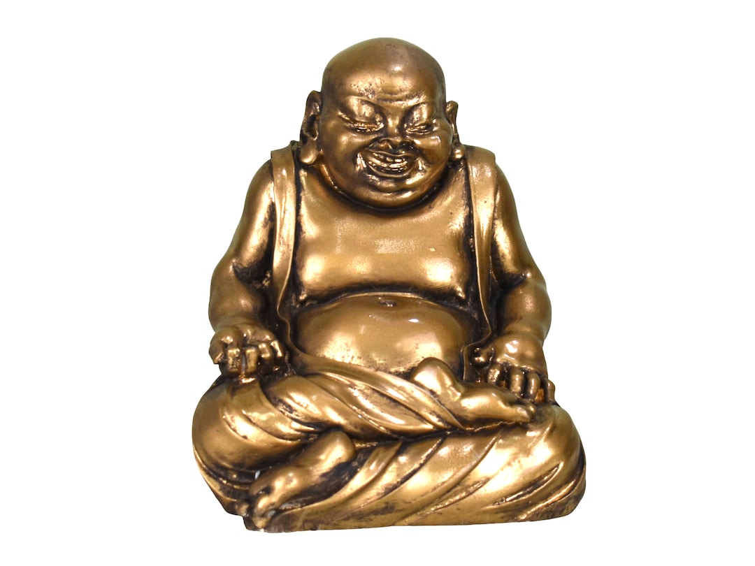 BUDDHA Laughing Budai Good Luck Symbol Greek Statue Sculpture Cast ...