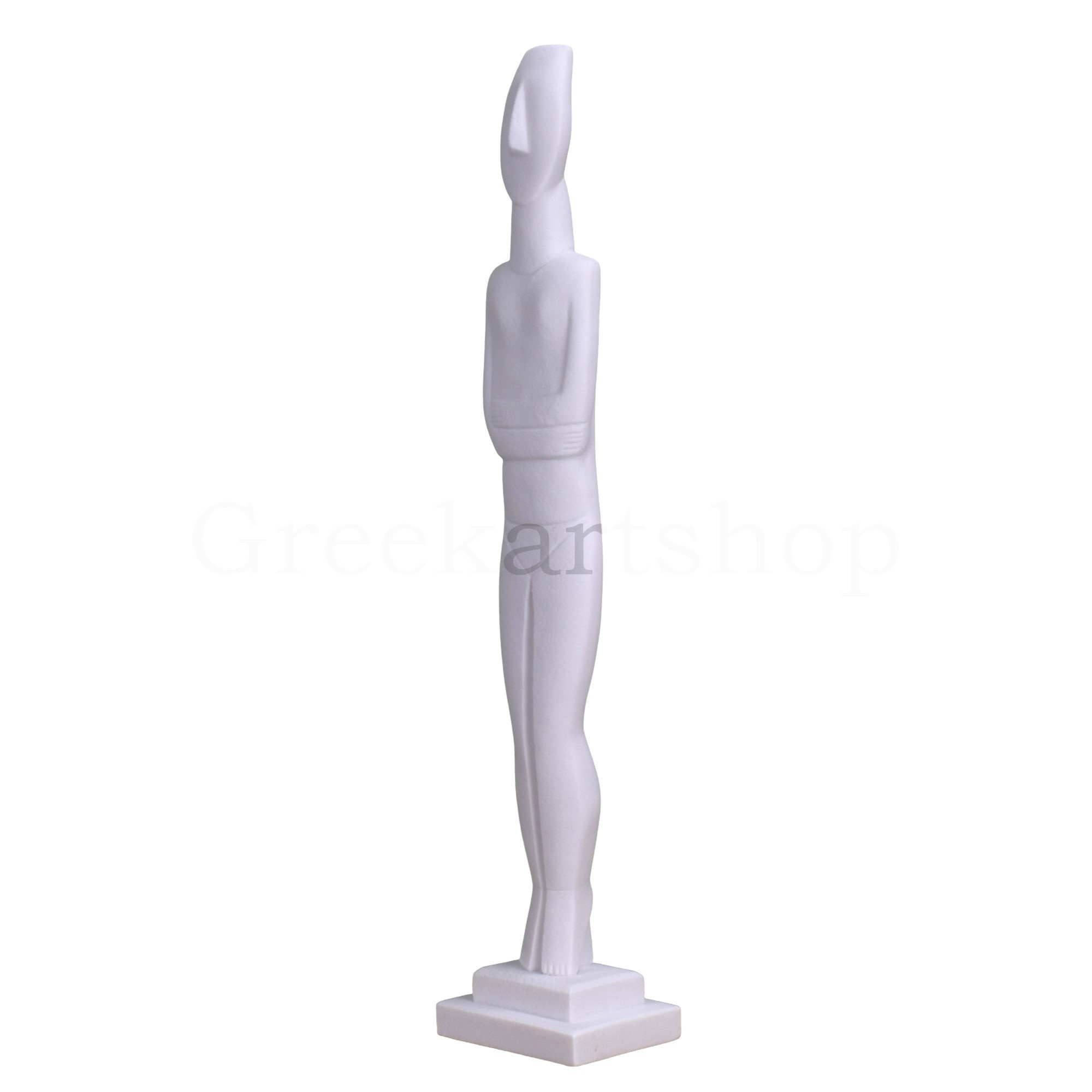 Cycladic Idol Figurine: Cast Marble Greek Statue, 23 Inches Home Decor ...