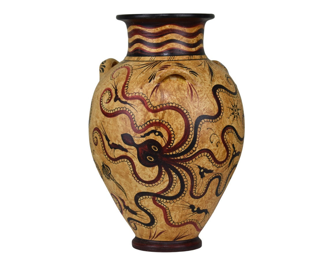 Minoan Octopus Vase, Ancient Greek Pottery Amphora, Marine Style ...