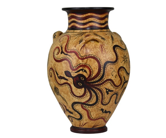 Octopus Vase Amphora Marine Style Minoan Pottery Knossos | Etsy