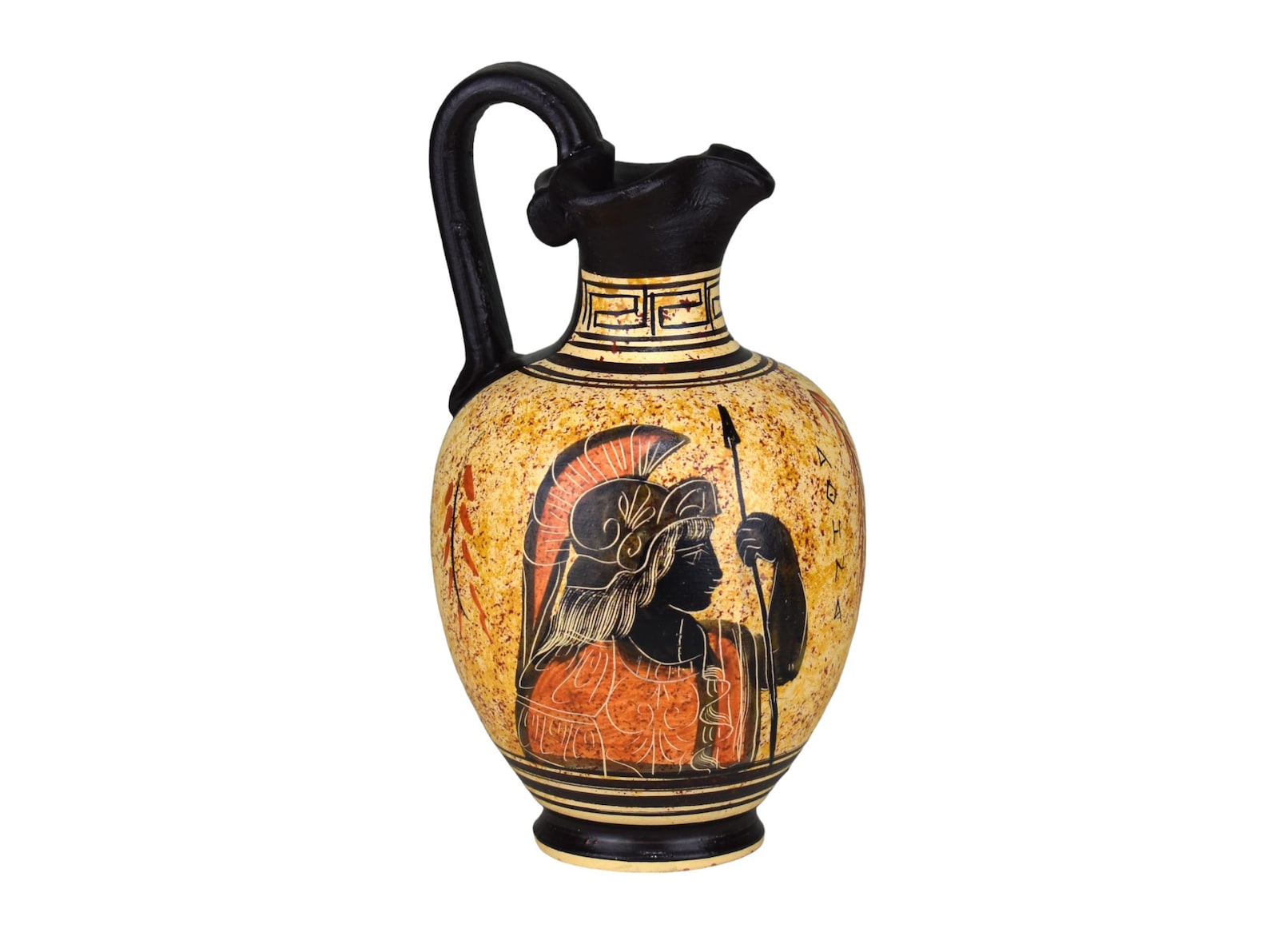 Ceramic Vase Pot Pottery Greek Black-figure Painting Goddess Athena ...