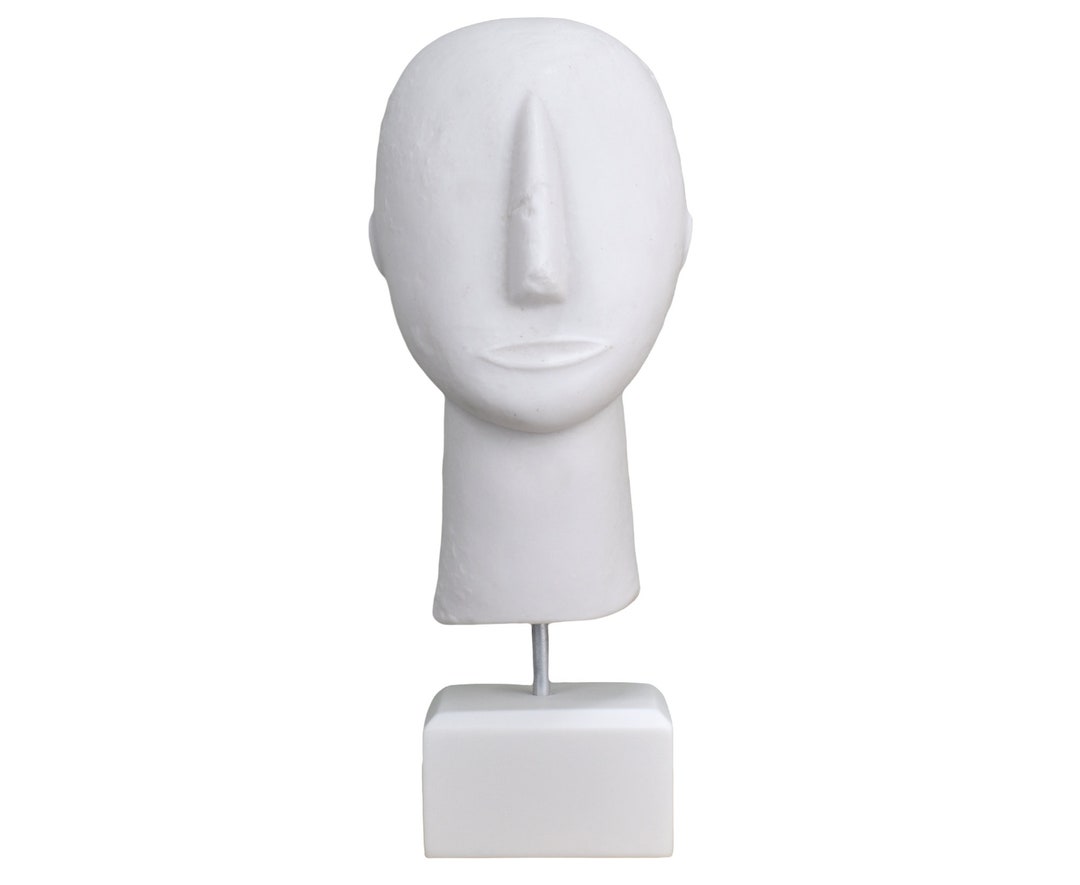Cycladic Head Figurine Idol Cast Marble Greek Statue Sculpture Museum ...
