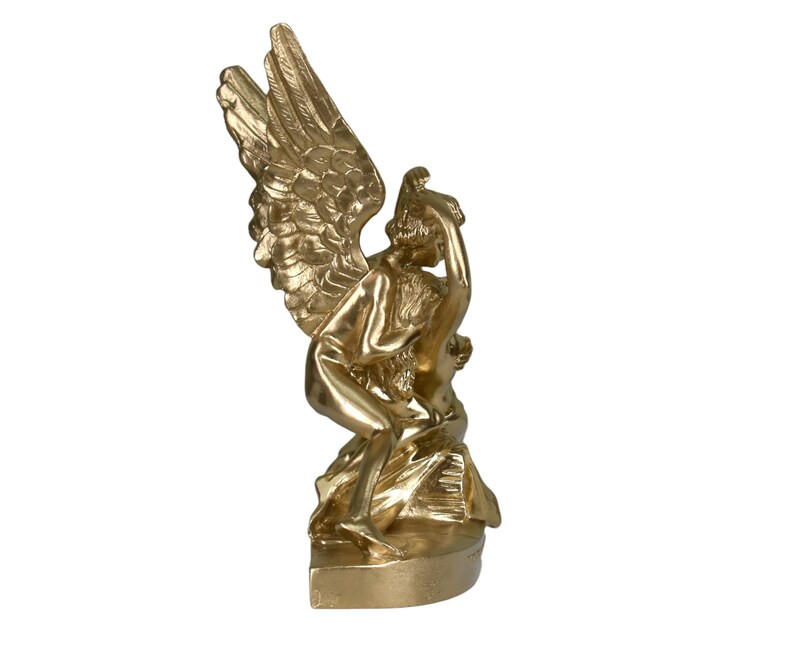 Cupid And Psyche Cast Marble Statue Greek God Eros Nude Love Etsy