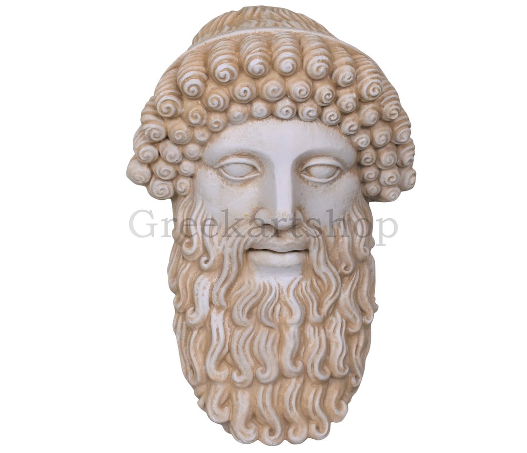 Hermes Greek Roman God Mask Head Sculpture Wall Decor Cast Stone - Etsy