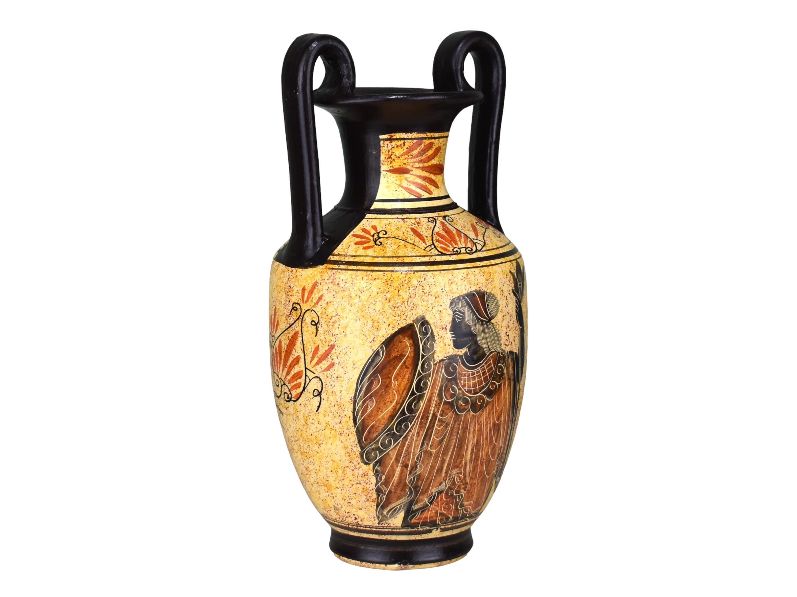 Greek Ceramic AMPHORA Jar Vase Pot Painting Goddess Athena God Zeus 9 ...
