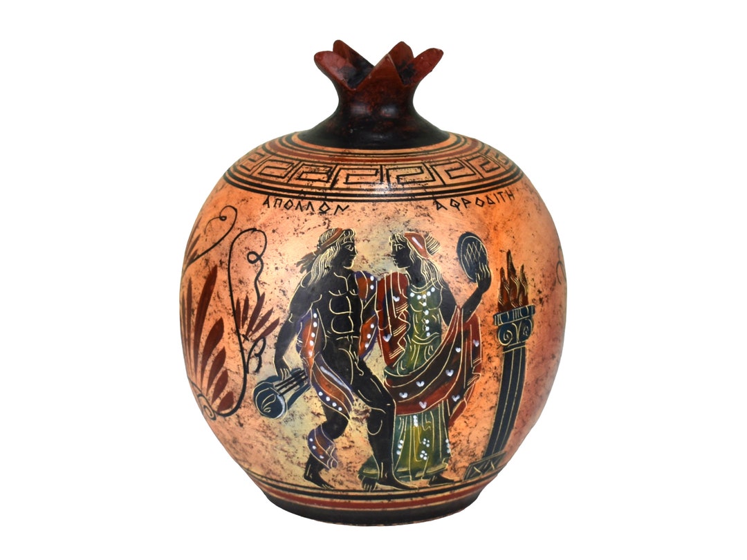 Ceramic Pomegranate Ancient Greek Pottery Apollo and Aphrodite Symbol ...