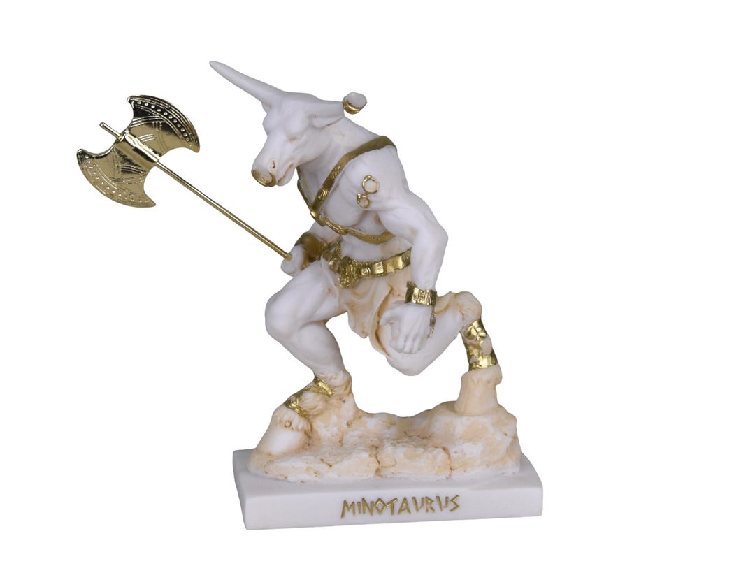 Minotaur Bull Head Demon Greek Statue Sculpture Theseus Myth 6.7 Inches ...
