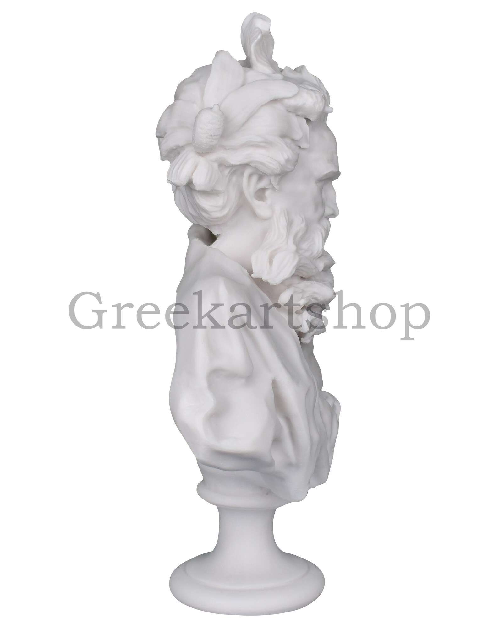 Neptune Poseidon Bust Head Greek God Statue Sculpture Cast Marble ...
