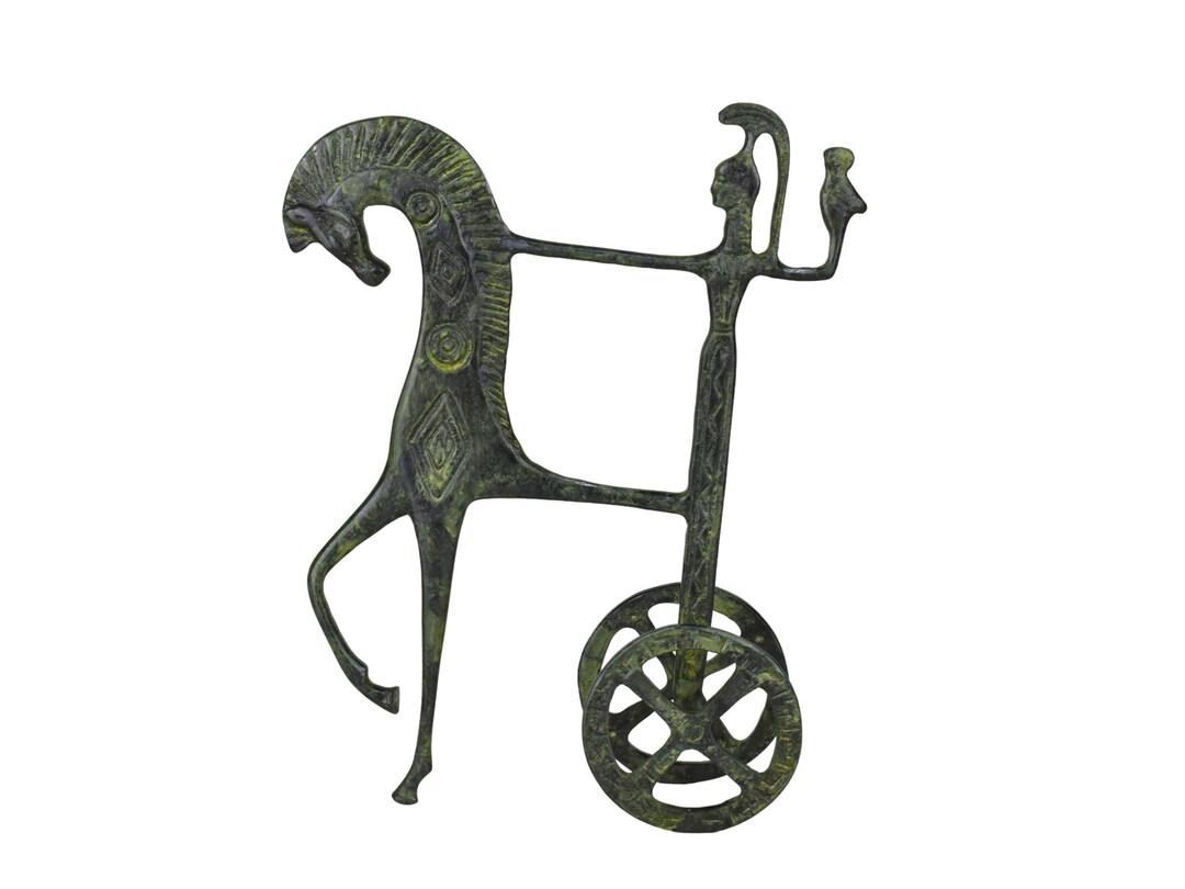 Greek Roman Goddess Athena Minerva on Chariot Real Bronze Metal Art ...