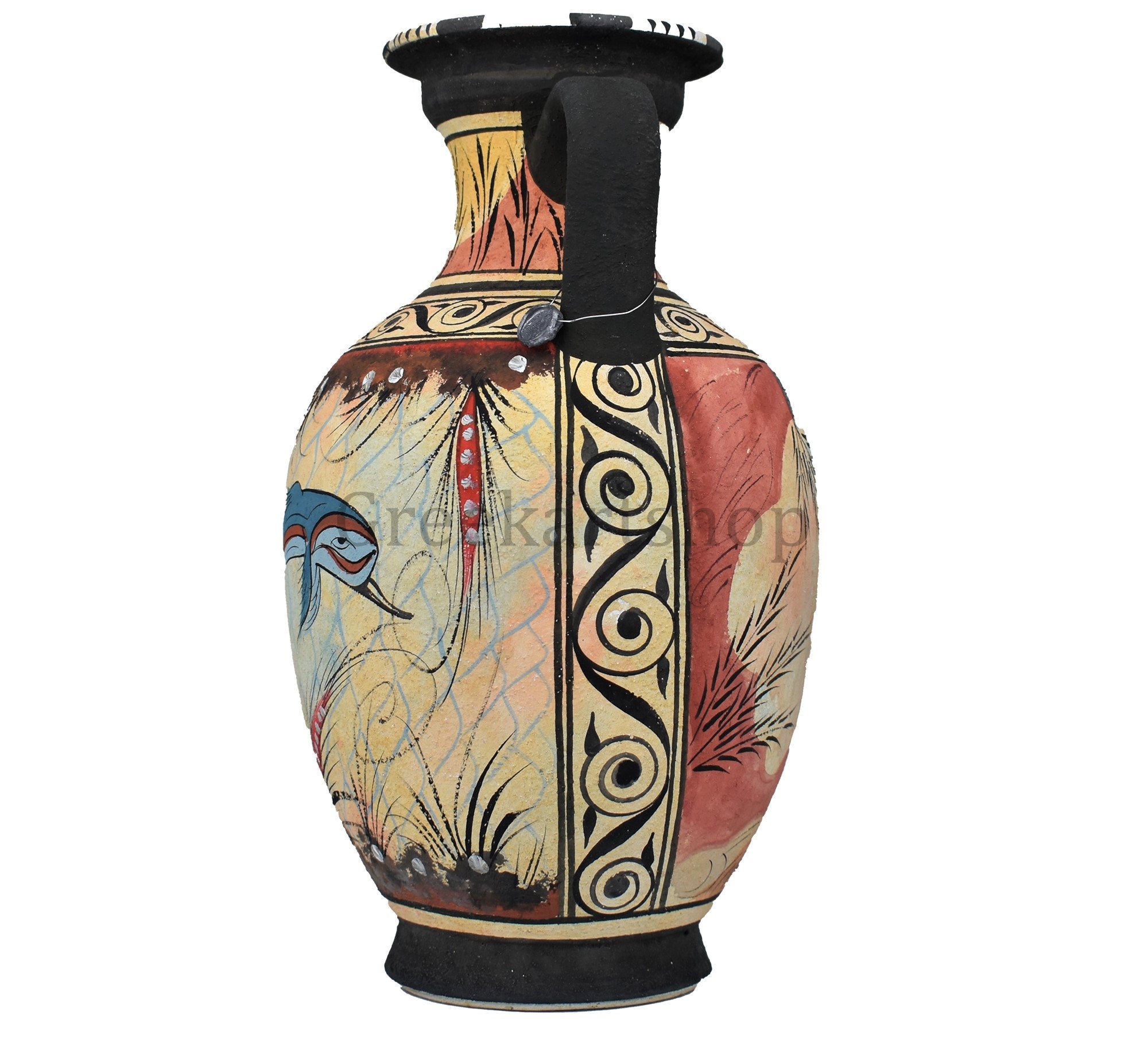 Minoan Vase Knossos Blue Bird Fresco Ancient Greek Pottery - Etsy