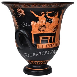 Symposium Krater Musician Female Satyr Ancient Greek Roman Pottery Vase ...