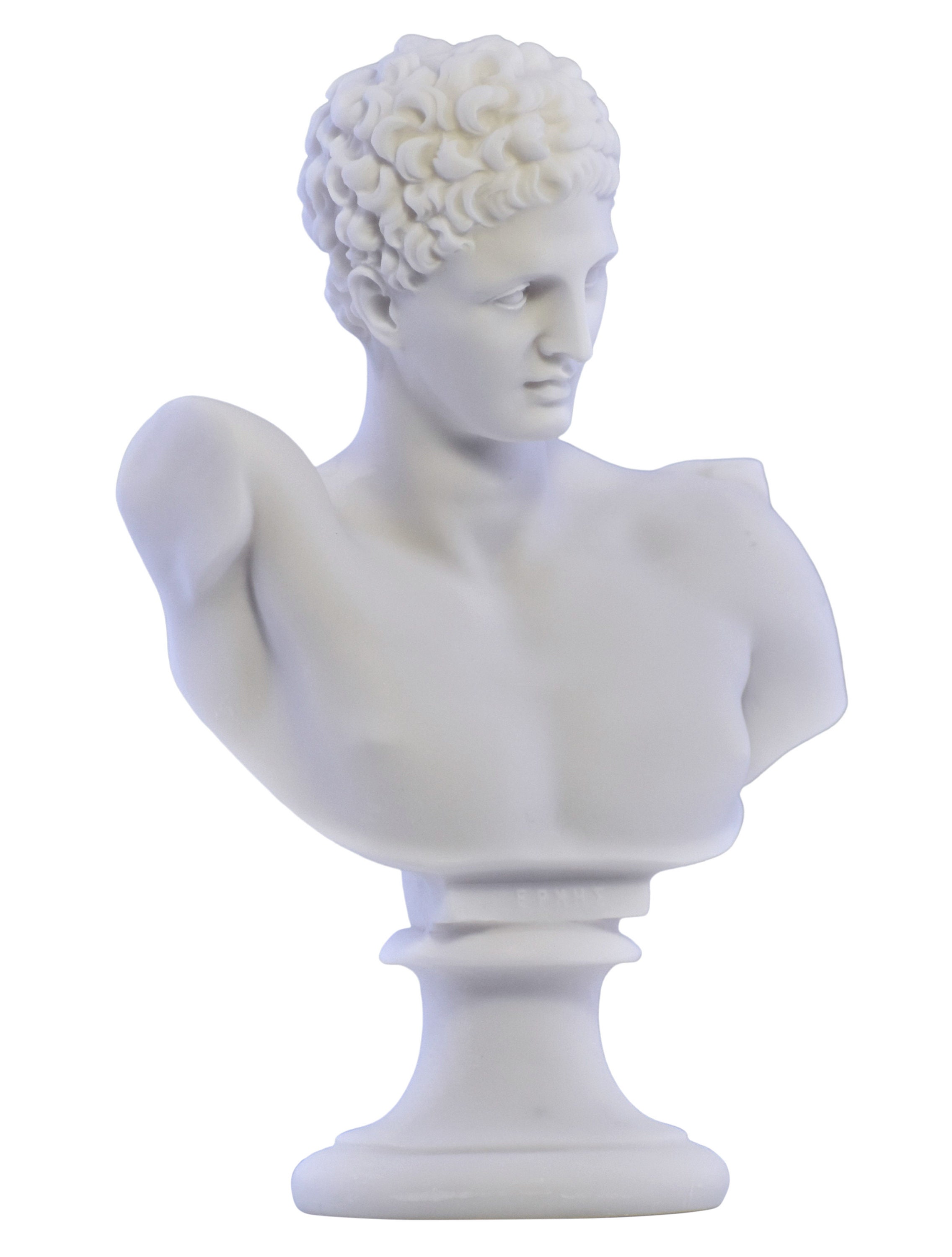 God Hermes buste hoofd Grieks standbeeld sculptuur gegoten marmeren ...