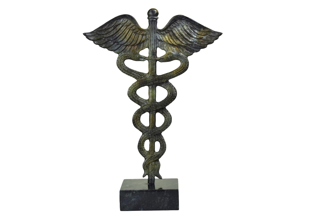 Caduceus Symbol of God Hermes Mercury With Serpents Bronze Art ...