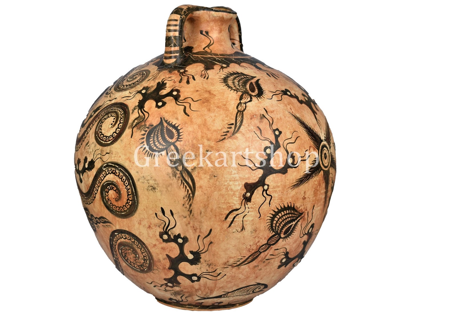 Octopus Flask Vase Minoan Marine Style Pottery Knossos Museum Copy - Etsy