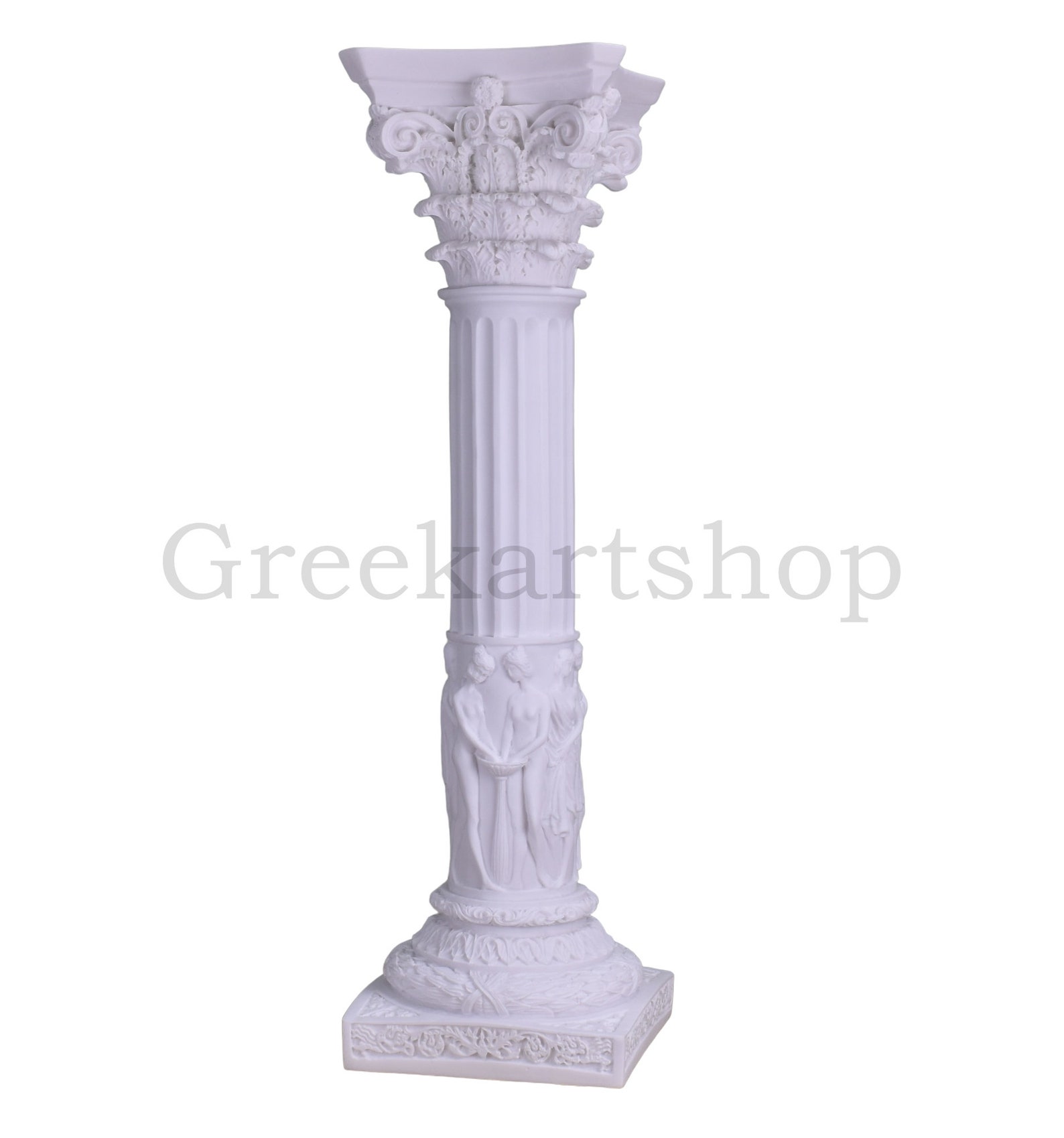 Muses Corinthian Column Pillar Pedestal Greek Cast Marble Goddess ...