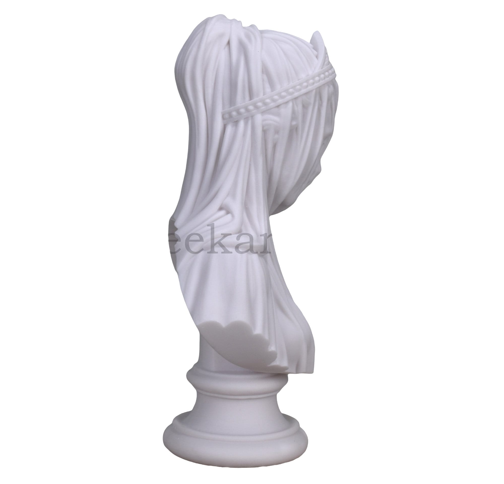 Veiled Woman Bust Statue - Lady in Veil Sculpture - Cast Marble Female ...
