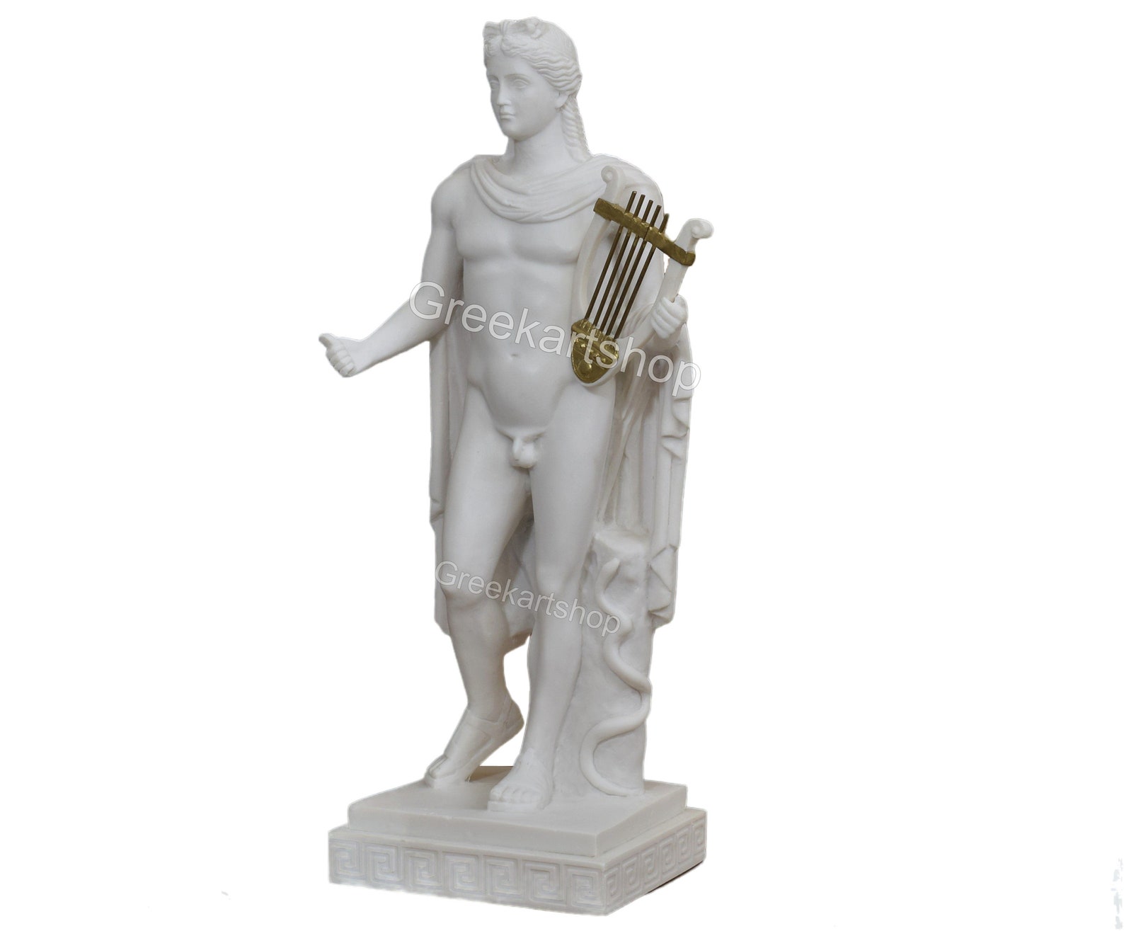 Apollo With Lyre Greek Roman Olympian God Sculpture Statue Cast Marble ...