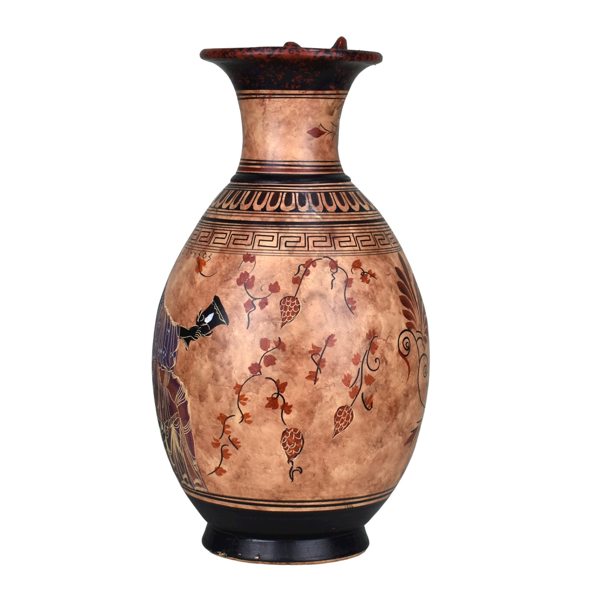 God Dionysus With Grapes Ancient Greek Vase Pottery - Etsy