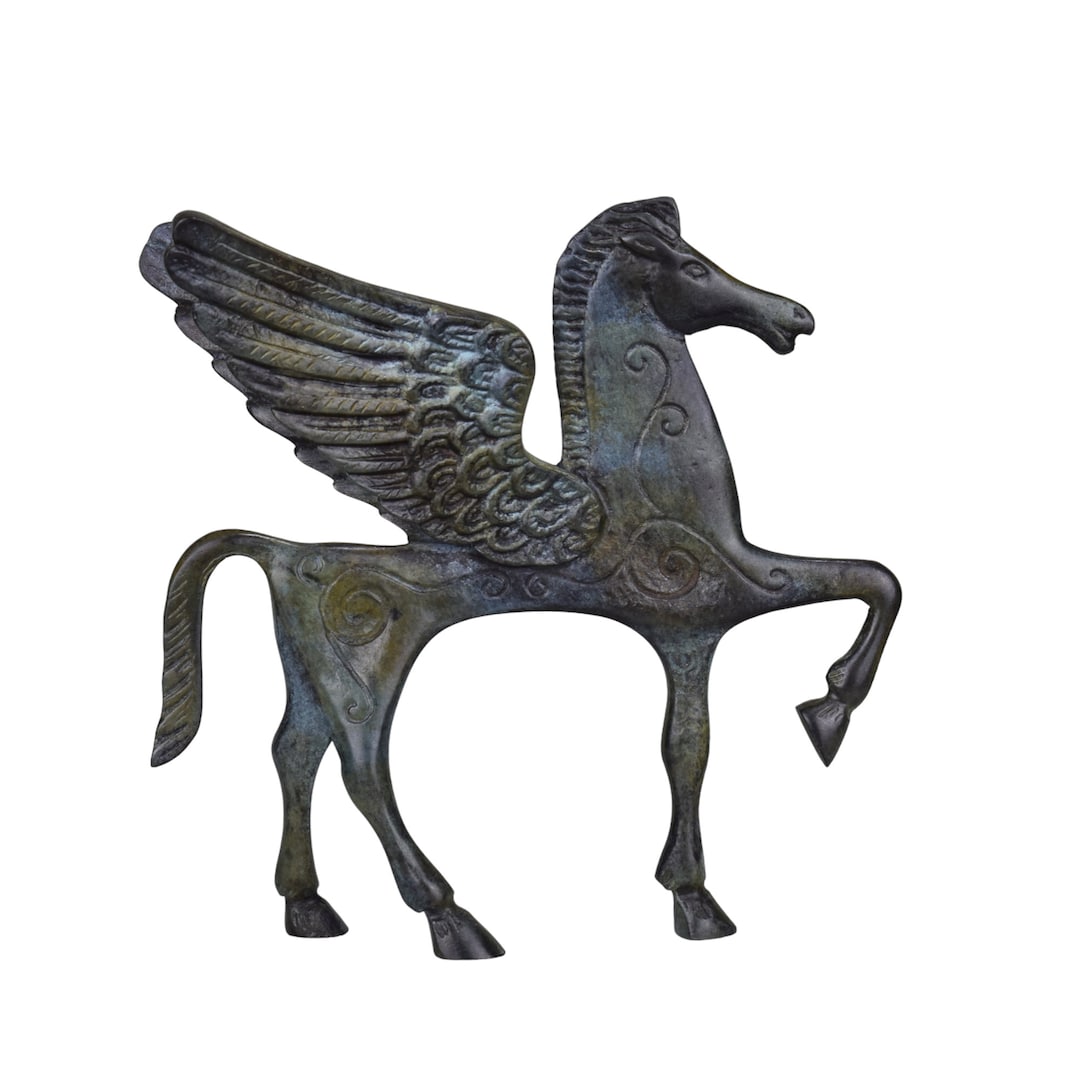 PEGASOS Pegasus Immortal Winged Horse Ancient Greek Sculpture Real Bronze Metal Art Home Decor ...