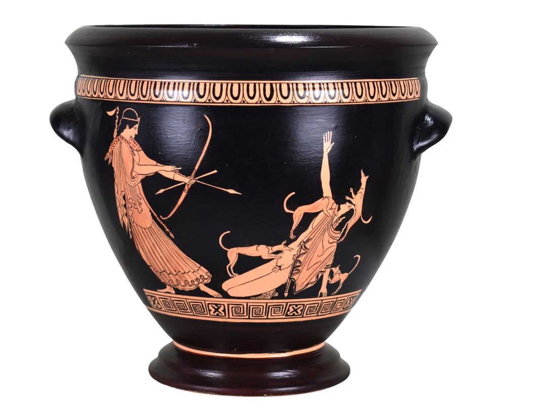 The Death of Actaeon Krater Goddess Artemis Vase Ancient Greek - Etsy