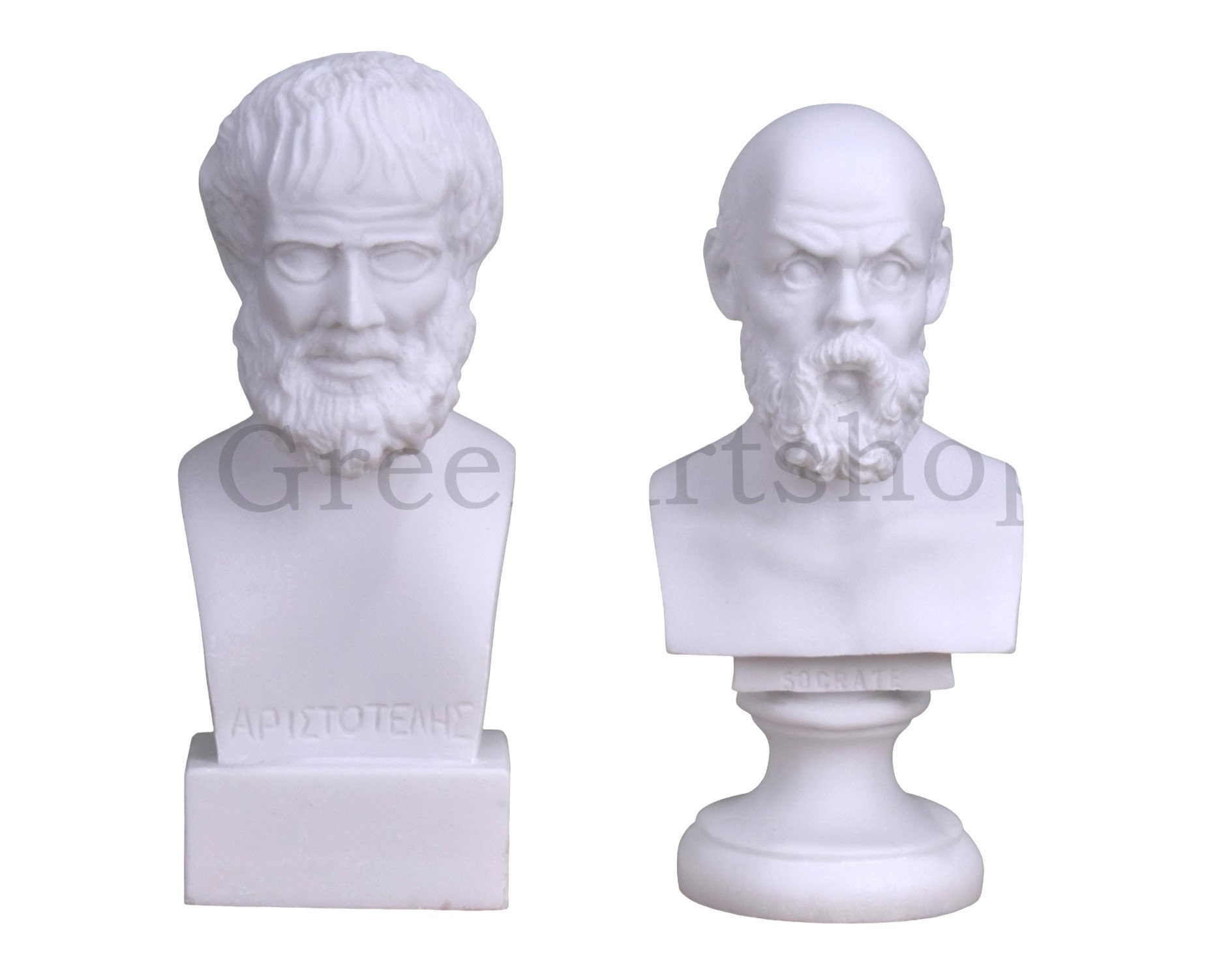 SOCRATES & ARISTOTLE Greek Philosopher Bust Head Set Statue - Etsy