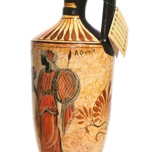Greek Ceramic Vase Pot Vessel Lekythos Goddess Athena God Poseidon 10 ...
