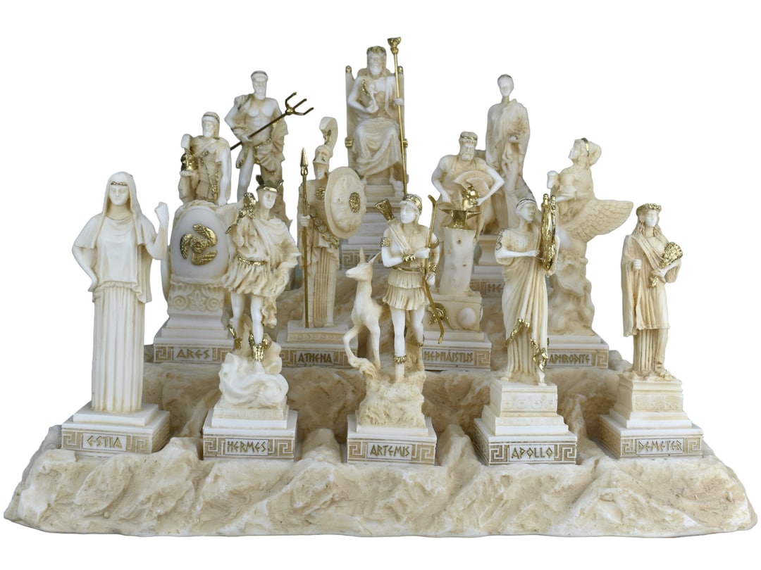 Set 12 Greek Olympian Gods Statues - Complete Pantheon Collection ...