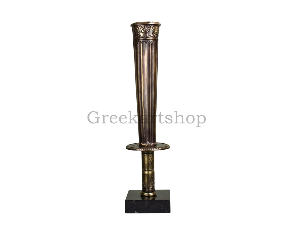 Olympic Games Torch Real Bronze Metal Art Sculpture Handmade in Greece ...