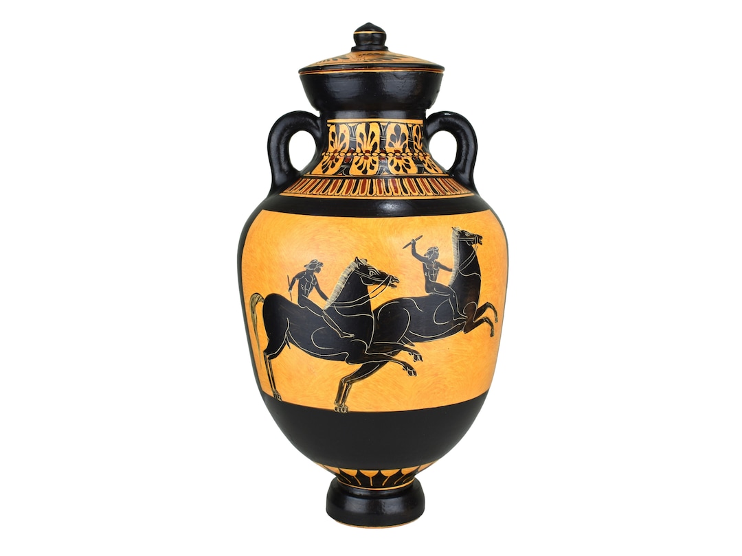Panathenaic Prize Trophy Amphora Horse Racing Ancient Greek Vase ...