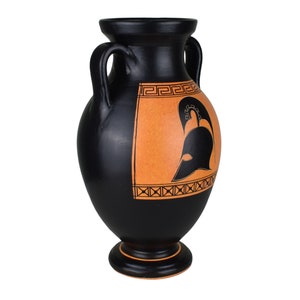 Amphora With Greek Spartan Helmet Lambda Symbol Vase Ancient Greek ...