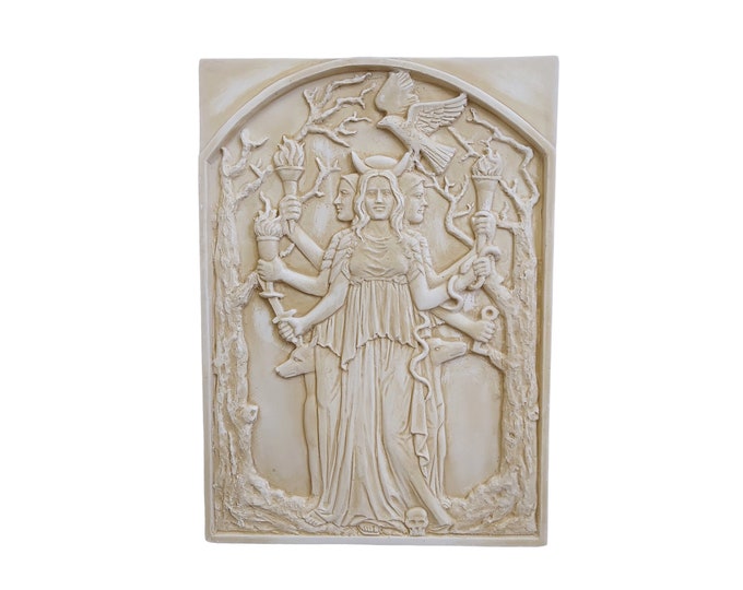 Hecate Triple Goddess of Magic Night Moon Ghosts Greek Relief Plaque ...
